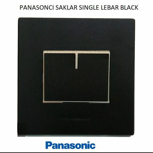 Jual saklar sakelar tunggal 1G 1 gang tombol switch panasonic hitam ...