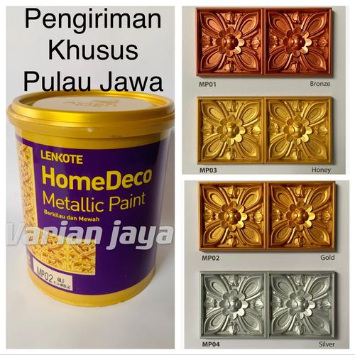 Jual Cat Tembok Emas Gold Metalik Homedeco 1kg Dinding Gypsum List Grc ...