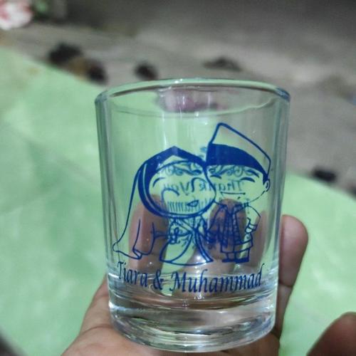 Jual SOUVENIR GELAS PERNIKAHAN GELAS SLOKI BENING SABLON NAMA/CUSTOM ...