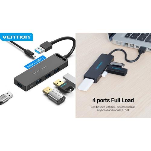 Jual Vention USB Hub 4Port Slim Panjang Kabel 15cm 50cm 1M - 15cm ...