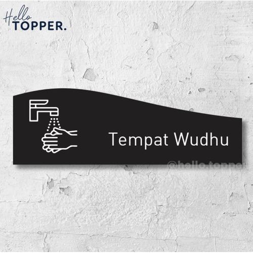 Jual Sign Board Tempat Wudhu Ekslusif Print Signage Akrilik - Hitam ...