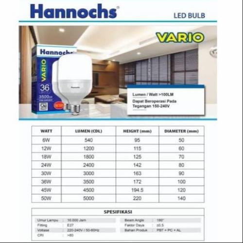 Jual Lampu Bohlam LED VARIO 6 Watt / 12 Watt / 18 Watt Hannochs - Vario 12w - Kota Bekasi ...