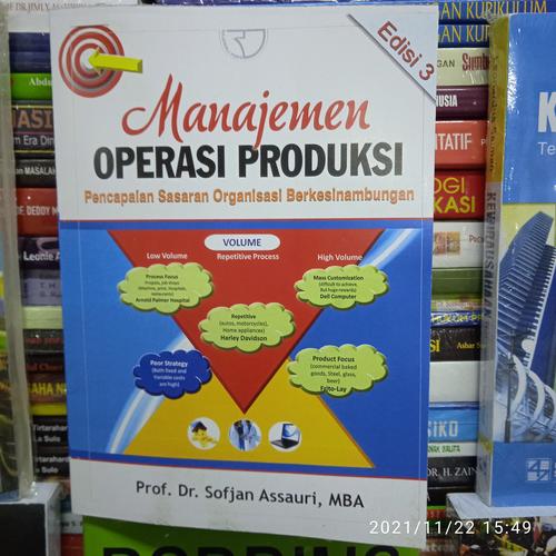 Jual Buku Manajemen Operasi Produksi Karangan Prof. Dr Sofjan Assauri. MBA - Jakarta Pusat ...