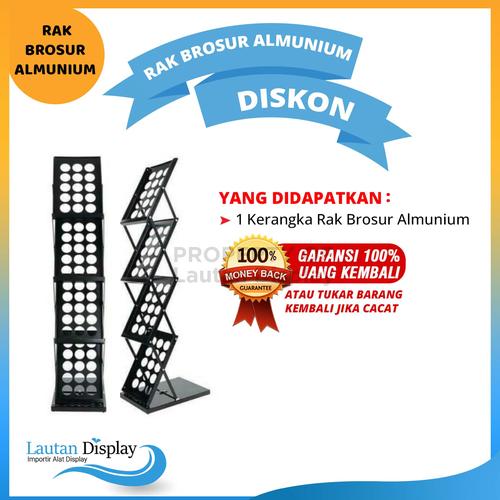 Jual Rak Brosur Besi / Alumunium A4 (Empat Susun) Warna Hitam Rak ...