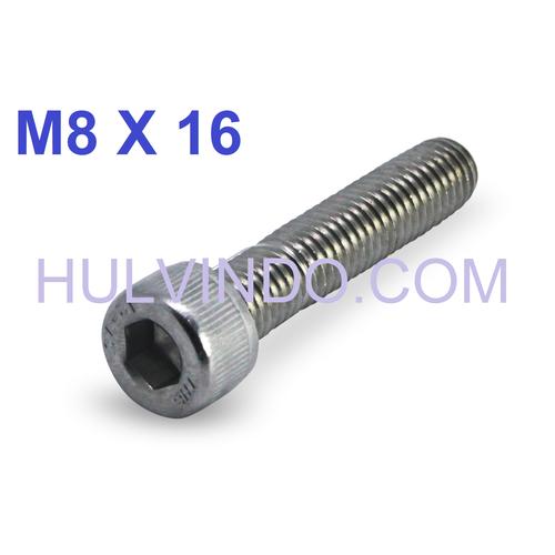 Jual BAUT L / HEX SOCKET HEAD CAP SCREW STAINLESS STEEL M8 X 16 - Kota ...
