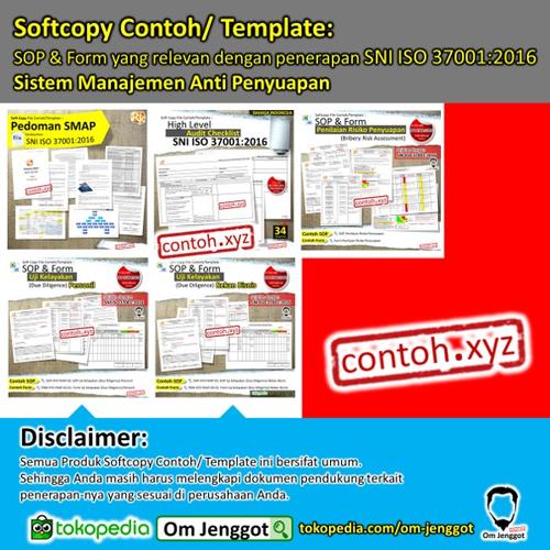 Jual Paket 04, Softcopy Contoh/ Template SNI ISO 37001:2016 - Kab ...