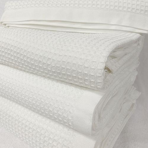 Jual Selimut hotel kain wafel tenun putih 125 x 200 lembut dan hangat ...