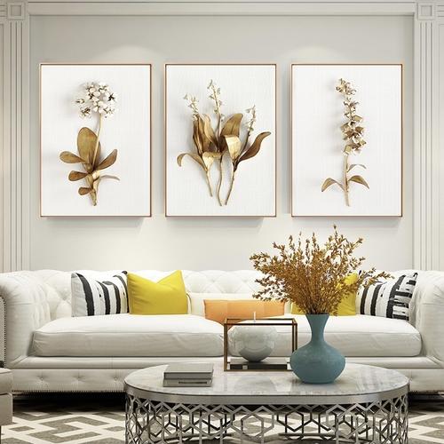 Jual Hiasan Pajangan Dinding Wall Decor 3D Flower Wall Painting Gold ...