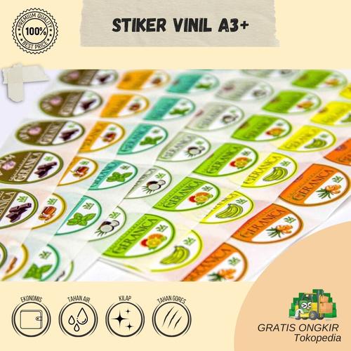 Jual Cetak STIKER VINYL / Vinil /TRANSPARAN A3+ Free Potong Kotak ...