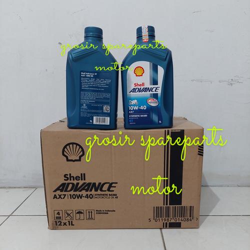 Jual OLI SHELL ADVANCE AX7 1L 4T 10-40W ISI 12 BOTOL 12X1LITER PERDUS ...