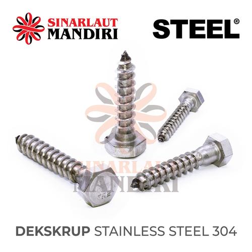 Jual Dekskrup Stainless Steel / Deskrup / Lag Screw 3/8 x 2.1/2 ...