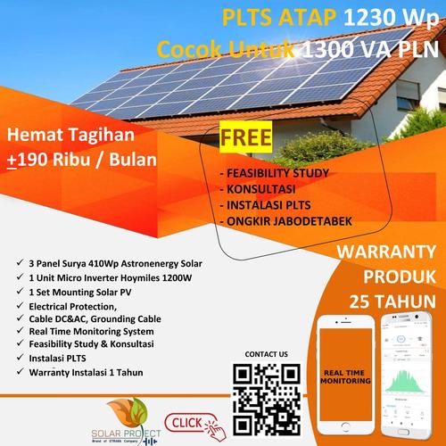 Jual PLTS On-Grid 1230WP Skala Atap Rumahan Cocok Untuk Listrik PLN ...