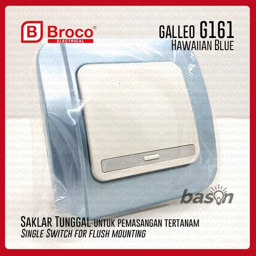 Promo BROCO Galleo 1 Gang 1 Way Switch | Socket G161 | Blue - Jakarta ...