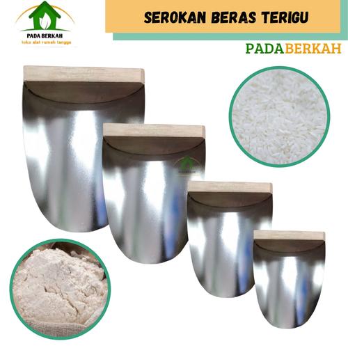 Jual Serok Sekop Sodokan Takaran Beras Terigu Gula Gagang Handle Kayu ...