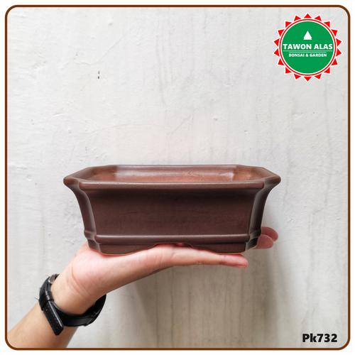 Jual Pot Bonsai Keramik Segi Empat Persegi Panjang Small Kecil Mame Mini - POLOS COKELAT - Kab ...