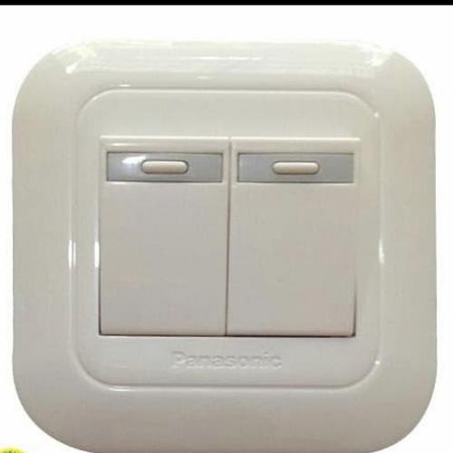 Promo panasonic saklar sakelar 2G 2 gang putih seri double ganda wide ...