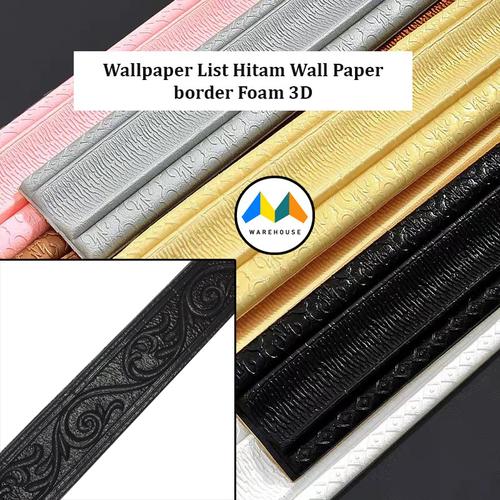 Jual MW Wallpaper List Hitam Wall Paper Wallpaper Wallborder Foam 3D ...