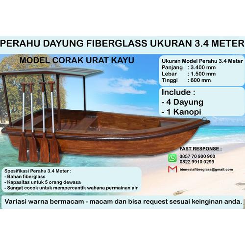 Jual Perahu Fiberglass / Perahu Fiber / Perahu wisata Ukuran 3.4 Meter ...