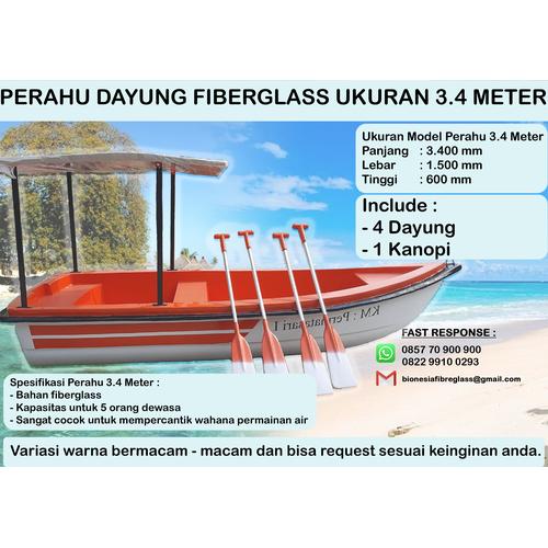 Jual Perahu Fiberglass ukuran 3,4 meter / Perahu Fiber / Perahu Wisata ...