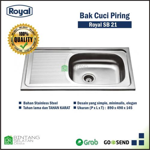 Jual BAK CUCI PIRING KITCHEN SINK ROYAL SB21 STAINLES 89x49x14,5 cm ...