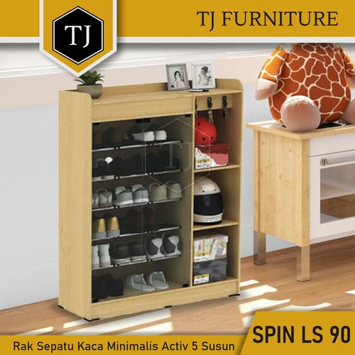 Jual Activ Rak Sepatu Pintu Kaca Minimalis 5 Susun SPIN LS 90 - Ranbow ...