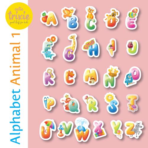 Jual Sticker Huruf Abjad lucu / animal 1 - KOMBINASI - Jakarta Barat ...