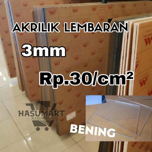 Jual Akrilik Lembaran Bening 3mm Rp.30/cm² (Kaca Acrylic) - Kota Medan ...