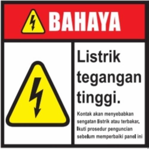 Jual stiker vinyl 20x20cm BAHAYA LISTRIK TEGANGAN TINGGI sign rambu k3 ...