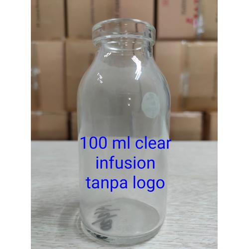 Jual Botol Kaca Bening Infus atau Botol Susu 100ml - HANYA TUTUP ...