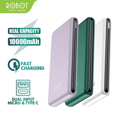 Jual Robot RT180 10000mAh Powerbank Dual Input Port Micro USB & Type C ...