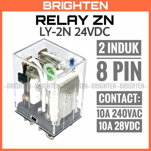 Jual Relay ZN LY-2N 24VDC 24V 2 Induk LY2 8 pin 10A 240VAC 10A 28VDC ...