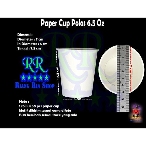 Jual PAPER CUP MOTIF POLOS 6.5 OZ ISI 50 PCS DIAMETER 7 CM - CUP ...