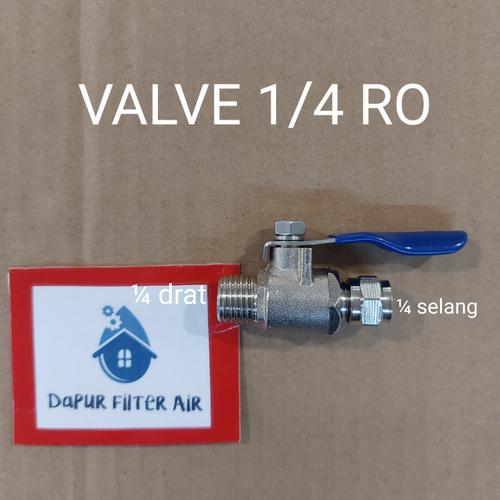 Jual Valve RO 1/4 Inch / Kran Besi Fit Connector Reverse Osmosis RO ...