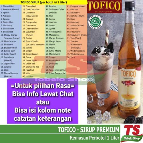 Jual Sirup Tofico / Syrup Tofico Botol Refill 1000ml berbagai rasa - Sirup Btl Tingi - Kota ...