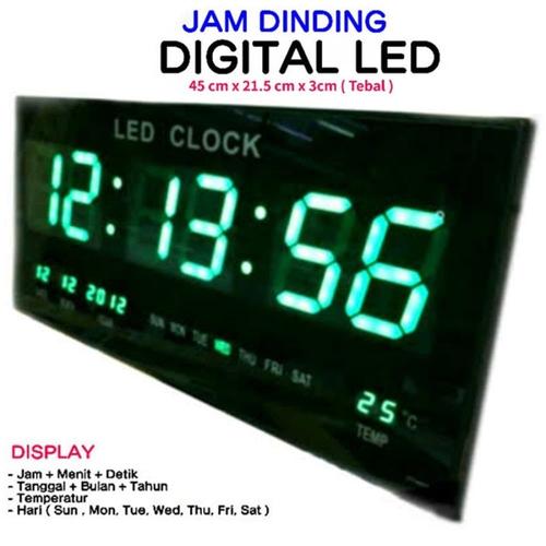 Jual Jam Dinding Digital LED Meja LED Clock 4622 Hijau - Merah - Kota ...