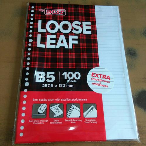 Jual Loose leaf isi binder B5 100 lembar putih garis Big Boss - Kota ...