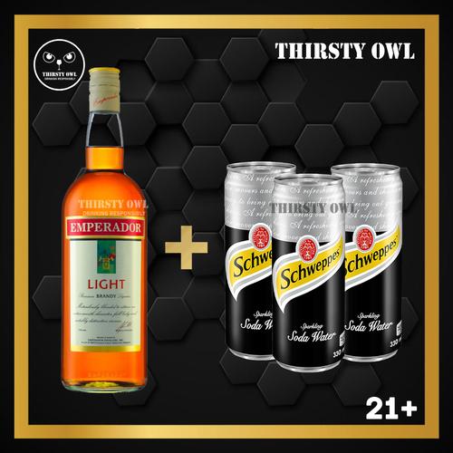 Jual Emperador Brandy Original Philippines 750ml + 3 Can Schweppes Soda ...