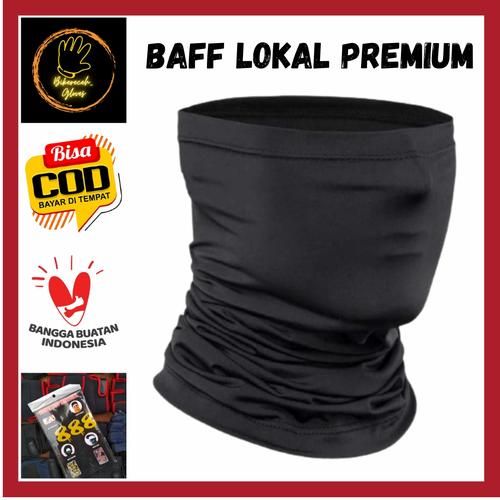 Jual Masker Bandana Baff Lokal Premium Hitam Polos Multifungsi pria ...
