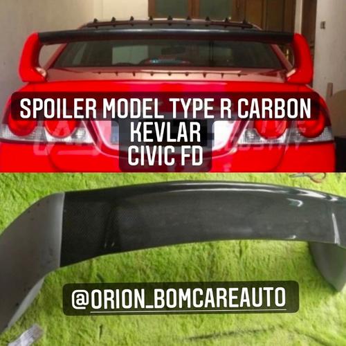 Jual Spoiler Model Custom Type R Honda Civic Fd Carbon Kevlar Asli ...