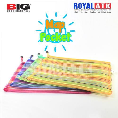 Jual Map Dokumen File/Map Kain Zipper Bag Jaring Pocket Resleting 9002 ...