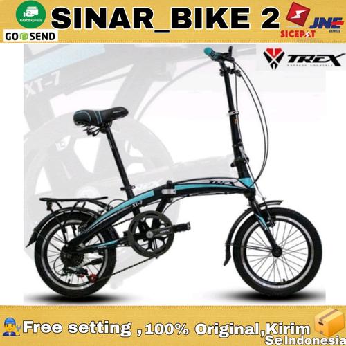 Jual Sepeda Lipat 20 Inch TREX XT-7 Rem V-Brake 7 Speed Shimano - BLACK ...