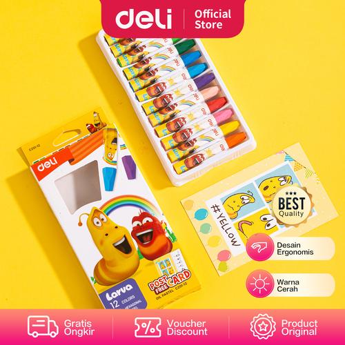 Jual Deli Larva Oil Pastel / Oil Pastel 12/24C Hexagonal Warna Cerah ...