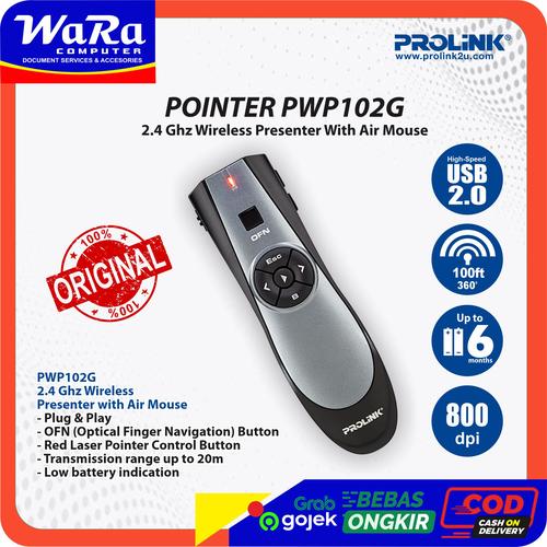 Jual Prolink Wireless Presenter Pointer PWP102G with Air Mouse - Kab ...