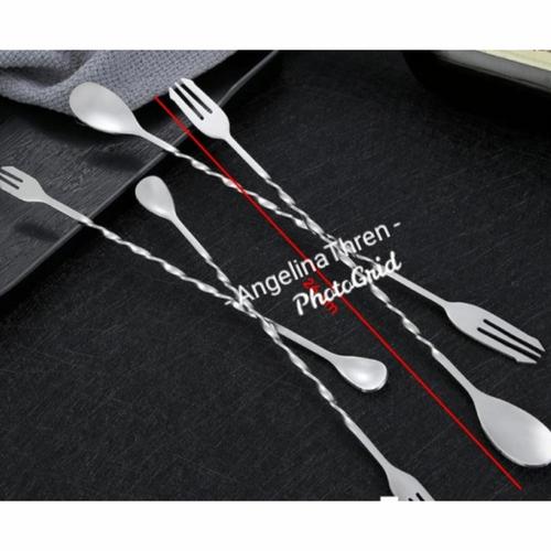Jual Long Bar Spoon 32CM - Sendok Cocktail - Pengaduk Minuman Stainless ...
