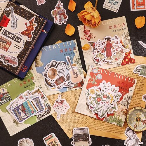 Jual 40 Lembar Stiker Retro opera poster plant grocery Vintage ...