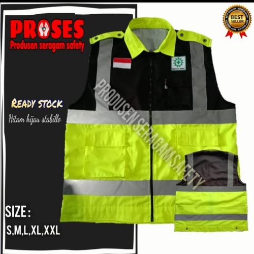 Jual ROMPI SAFETY KERAH HIJAU STABILLO HITAM-ROMPI SAFETY CUSTOM - XS ...