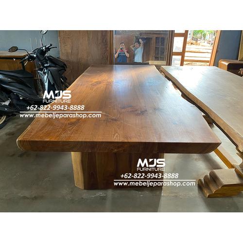 Jual Meja Jati Jepara Solid Join 3 slab papan kayu jati perhutani - Kab. Jepara - MJS Furniture ...