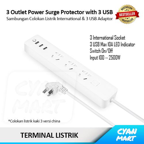 Jual Sambungan Kabel Colokan Terminal Listrik Outlet Surge Power Strip ...