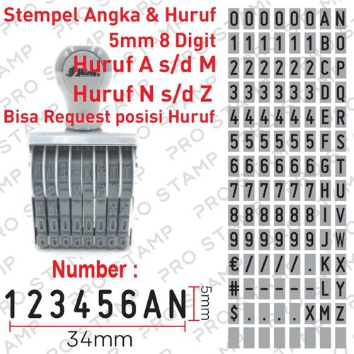 Jual Stempel Kombinasi Angka dan Huruf Ukuran 5mm - 5mm 8Digit - Kab ...