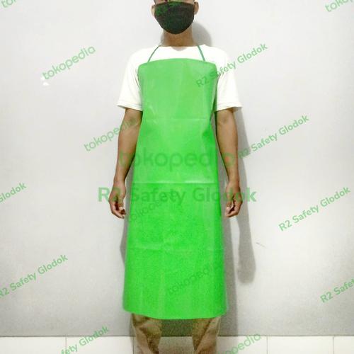 Jual Apron Dada / Celemek PVC / Panjang 100 CM-Warna/Hijau/Biru/Kuning ...